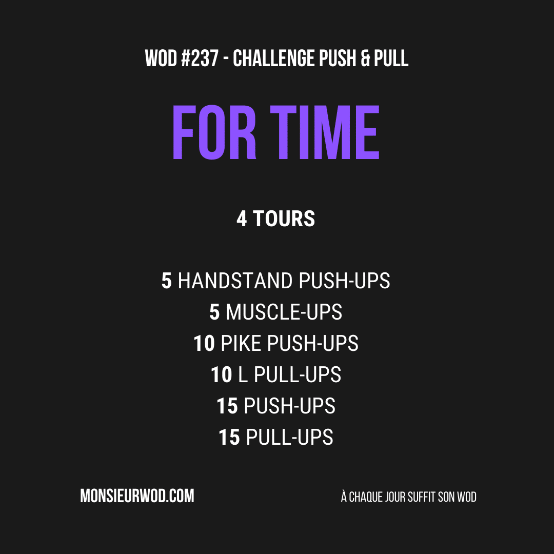 WOD #237 - Challenge Push & Pull | Testez votre force du haut du corps
